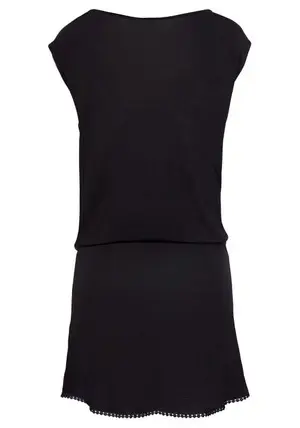 LASCANA Crochet Hem Mini Dress - Black