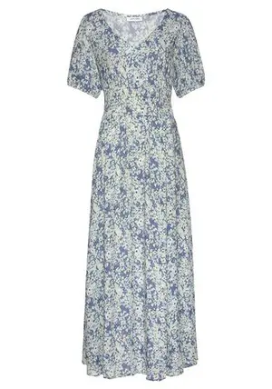 LASCANA Floral Puff Sleeve Maxi Dress