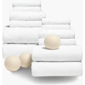 ITALIC Ultraplush Australian Cotton Towel 12-piece Family Set - White