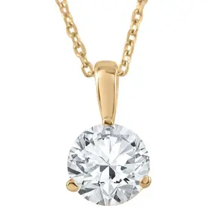 BLISS DIAMOND 3/4 Ct Solitaire Lab Grown Diamond Pendant - 14k Yellow Gold