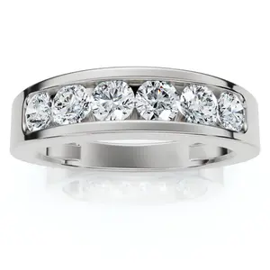 BLISS DIAMOND 14k Gold Lab Grown 1ct Diamond Band Ring - 14k White Gold