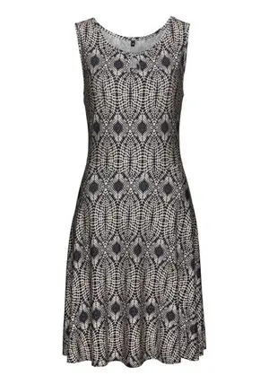 LASCANA Sleeveless Printed A-line Dress With Keyhole Detail