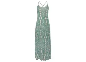 LASCANA Paisley Print Maxi Dress - Green Patterned
