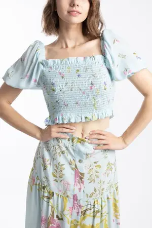 LE FAFO Floral Print Skirt Set