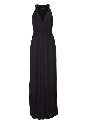 LASCANA Sleeveless Maxi Dress With Decorative Shoulder Straps - Black