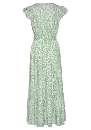 LASCANA Flutter Sleeve Maxi Dress
