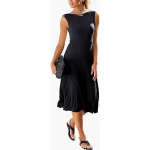 LASCANA Lace Accent V-back Dress