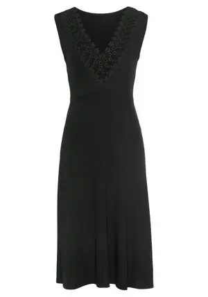 LASCANA Lace Accent V-back Dress