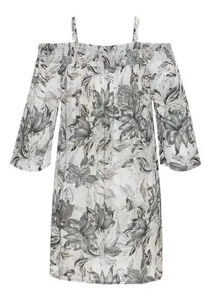LASCANA Patterned Off-the-shoulder Dress
