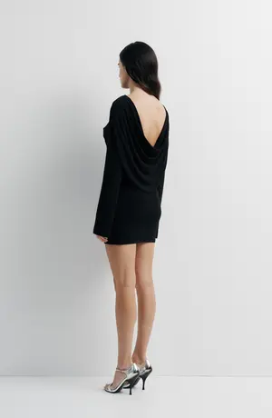 ROMY Fitted Mini Dress With Open Back