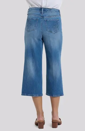 NYDJ High-waist Capri Wide-leg Jeans - Pacifica