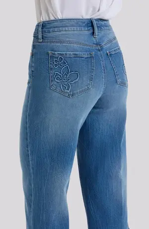 NYDJ High-waist Capri Wide-leg Jeans - Pacifica