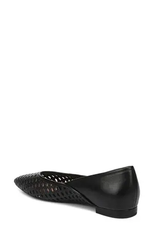 Vionic Gracia Leather Flat - Black Woven