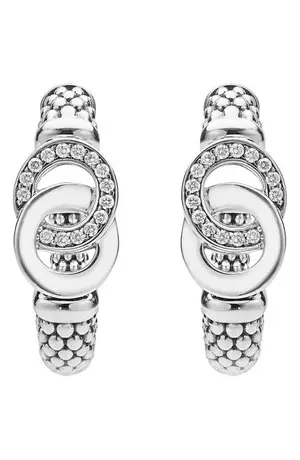 Lagos Signature Caviar Diamond Hoop Earrings