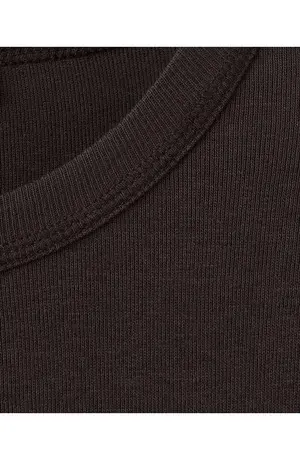 Mango Long Sleeve Cotton Rib T-shirt - Brown