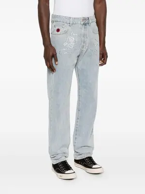 ICECREAM Crystal Running Dog Denim Jeans - Sky Blue