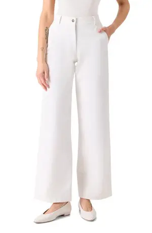 Akris Finnian High-waist Wide-leg Jeans - Ecru