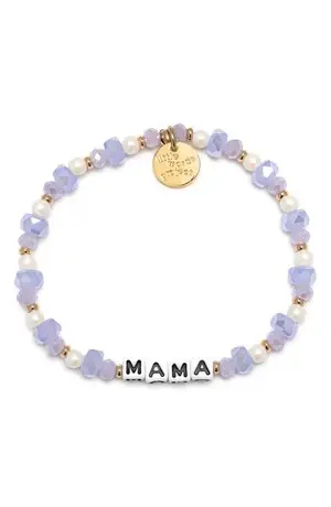 LITTLE WORDS PROJECT Mama Beaded Stretch Bracelet - White