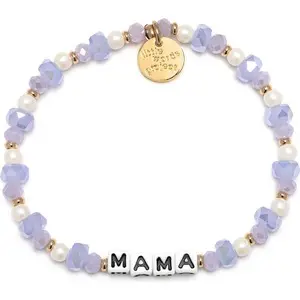 LITTLE WORDS PROJECT Mama Beaded Stretch Bracelet - White