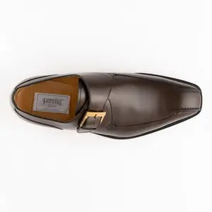 FERRINI French Calf Monk Strap Shoes - Chocolate