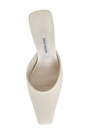 Steve Madden Alyse Mule With Sculptural Heel - Bone Pearlized