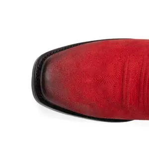 FERRINI Suede Roughrider Western Boots - Red
