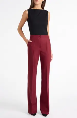 Santorelli Beth Flared Virgin Wool Pants