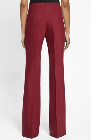 Santorelli Beth Flared Virgin Wool Pants - Bordeaux