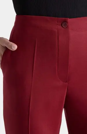 Santorelli Beth Flared Virgin Wool Pants - Bordeaux