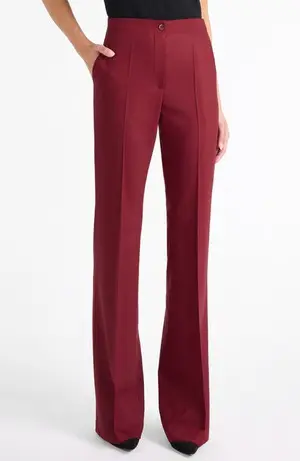 Santorelli Beth Flared Virgin Wool Pants - Bordeaux