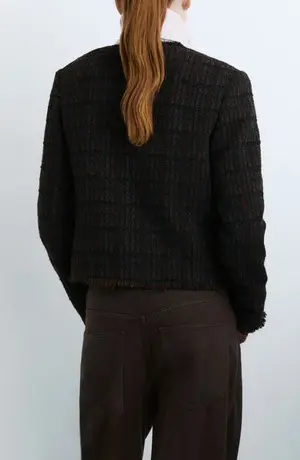 Mango Pocket Tweed Jacket
