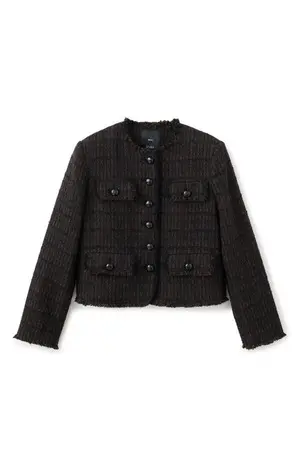 Mango Pocket Tweed Jacket