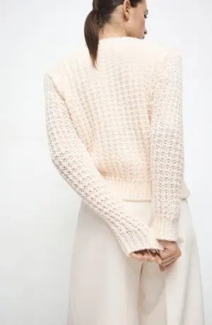 Mango Openwork Knit Sweater