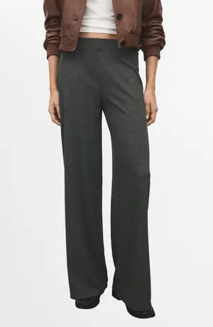 Mango Straight Fit Elastic Waist Trousers