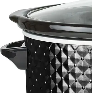 BRENTWOOD 3.5qt Diamond Pattern Slow Cooker - Black