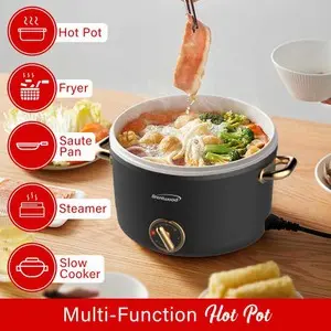 BRENTWOOD Multi-function Electric Hot Pot Cooker And Food Steamer With Ceramic Non-stick Ceramic Coating