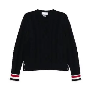 Thom Browne Classic Aran Cable Stitch Crew Neck