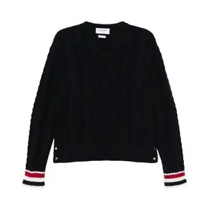 Thom Browne Classic Aran Cable Stitch Crew Neck