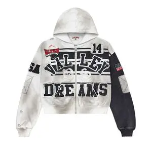 VALE FOREVER Collage Zip Up - White