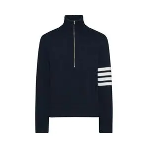 Thom Browne Jersey Stitch Funnel Neck Pullover