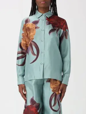 La DoubleJ Silk Floral Print Shirt - Blue