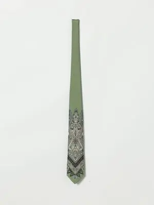 Etro Printed Silk Neck Tie - Green