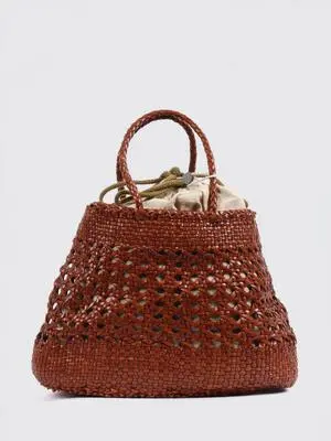 Dragon Diffusion Woven Leather Bucket Bag - Camel