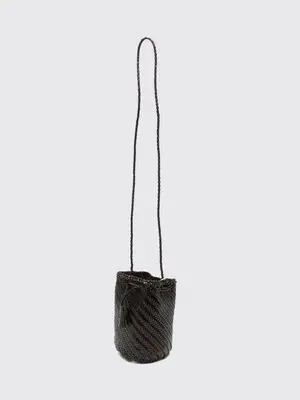 Dragon Diffusion Woven Bucket Bag With Tassel Accent - Brown