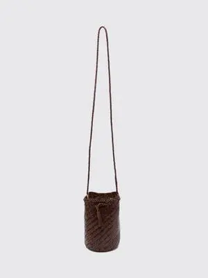 Dragon Diffusion Pompom Double Jump Woven Leather Bag - Burnt