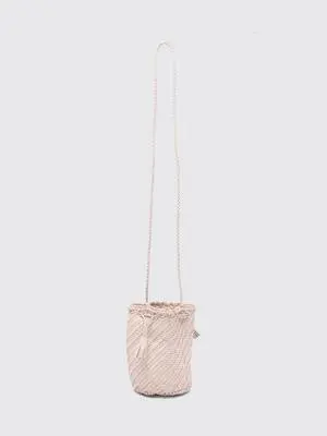 Dragon Diffusion Pompom Double Jump Woven Leather Bag - Nude