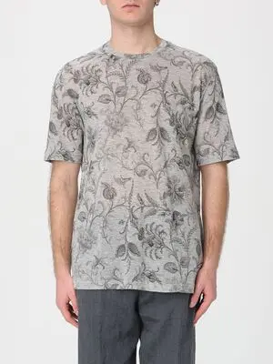 Etro Cotton T-shirt With Paisley Print - Grey