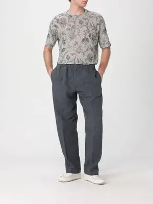 Etro Cotton T-shirt With Paisley Print - Grey