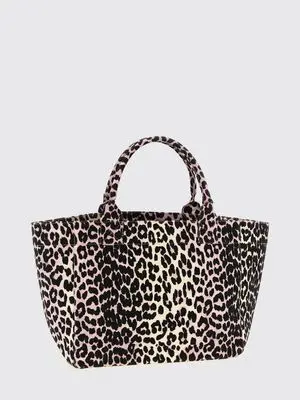 GANNI Leopard Print Tote Bag - Violet