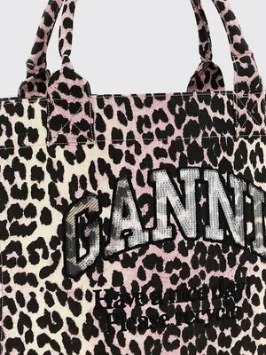 GANNI Leopard Print Tote Bag - Violet